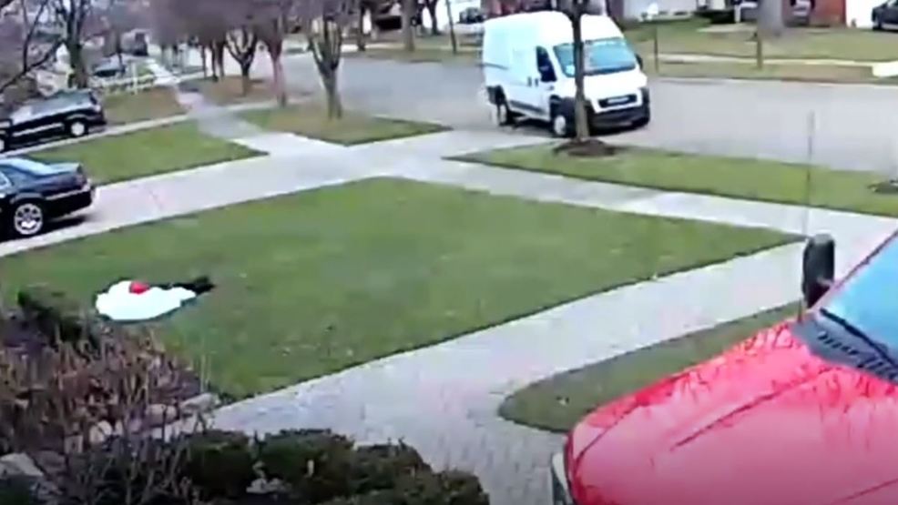 Delivery driver caught on camera running over, destroying package | WHP Delivery driver caught on camera running over, destroying package | WHP